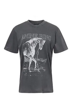 ANINE BING Lili Graphic-print T-shirt - Washed Black