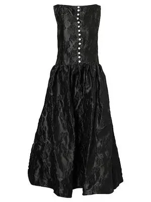 SISTER JANE Jacquard-print Woven Maxi Dress - Black