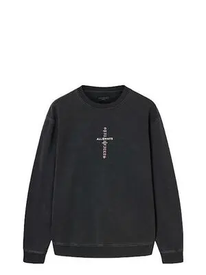 ALLSAINTS Cotton-jersey Sweatshirt With Brand Embroidery - Washed Black