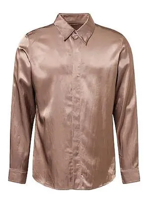 Dries Van Noten Carvies Classic-collar Satin Shirt - Old Rose