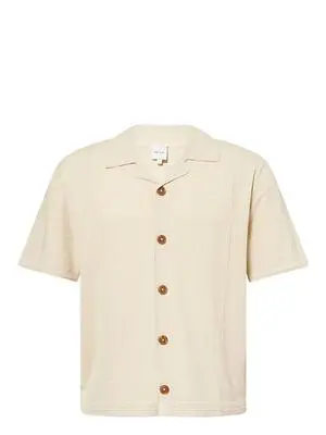 Paul Smith Open-collared Knitted Cotton-blend Shirt - White