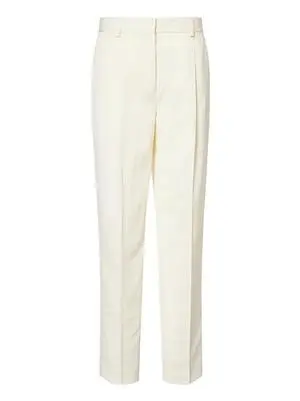TOTEME Pleated Straight-leg Woven Trousers - Off-white