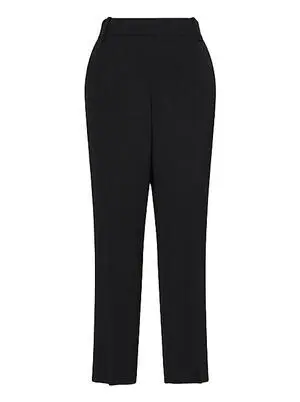 Vince Mid-rise Tapered-leg Stretch-woven Trousers - Black