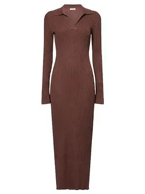 4TH & RECKLESS Corey Rib-knit Maxi Dress - Chocolate