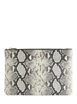 ANINE BING Elly Large -print Leather Pouch - Python