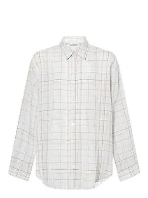 Acne Studios Setar Check-print Woven Shirt - Grey/pink