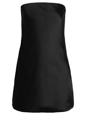 Norma Kamali Strapless Satin Mini Dress - Black