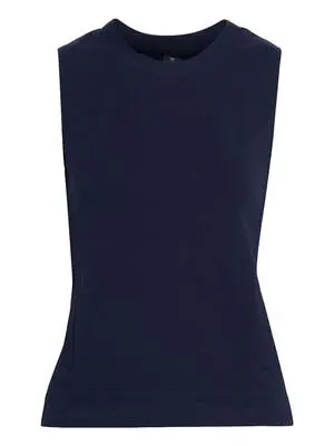 Norma Kamali French Cotton-blend Terry Top - Navy