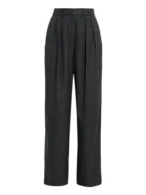 Proenza Schouler Eleanor Prince Of Wales Checked Flannel Pants - Charcoal