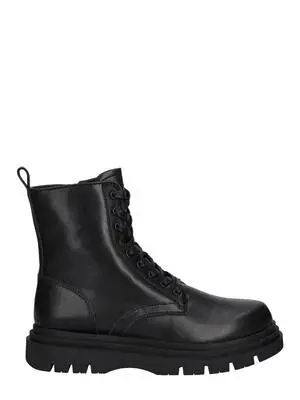 Armani Exchange Round-toe Lace-up Boots - Black