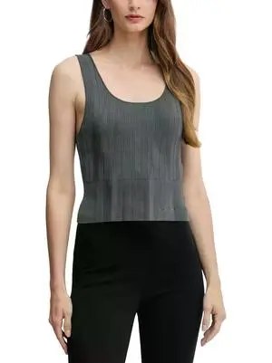 Armani Exchange Ribbed Knit Top - Grey