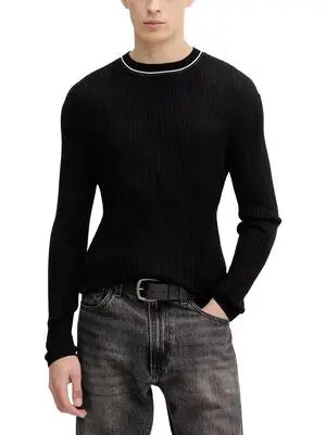 Armani Exchange Ribbed-knit Sweater - Black