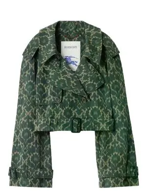 Burberry Graphic-print Belted Jacket - Green