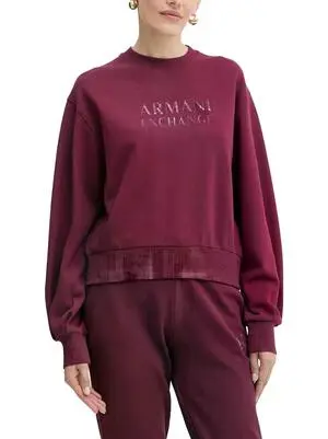 Armani Exchange Logo Crew Neck Top - Red