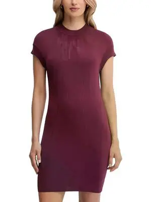Armani Exchange Crew Neck Panelled Mini Dress - Red