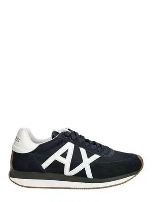 Armani Exchange Logo-detail Lace-up Sneakers - Blue