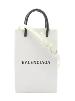 Balenciaga 2000s Leather Shoulder Bag - White