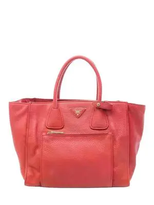 Prada 2010s Triangle-logo Tote Bag - Red