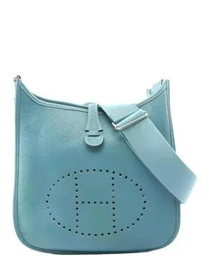 Hermès 2011 Pm Evelyn Iii Troyes Perforated Shoulder Bag - Blue