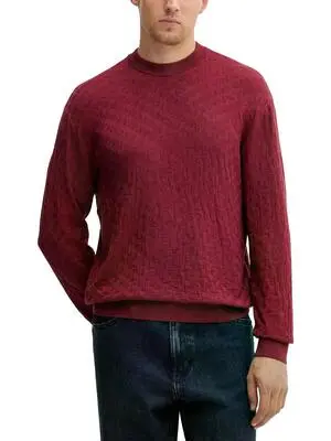 Armani Exchange Patterned Crew-neck Sweater - Red