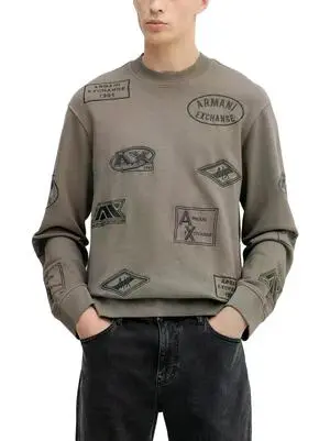 Armani Exchange Logo-embroidered Sweatshirt - Grey