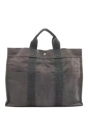 Hermès 1990s Nylon Canvas Tote Bag - Grey