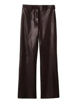 Miu Miu Leather Pants - Dark Brown