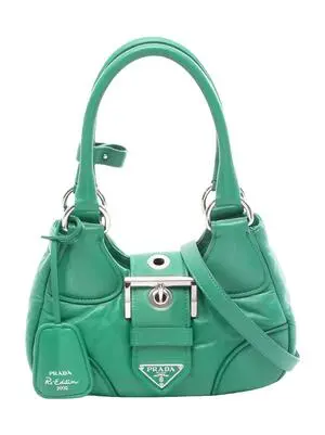 Prada 2020 Moon Leather Shoulder Bag - Green