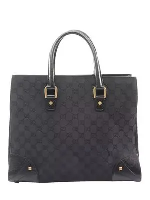 Gucci 2000s Nailhead Gg Canvas Tote Bag - Black