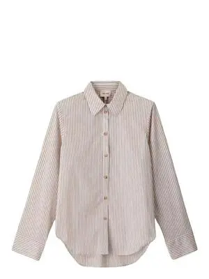 ME+EM Stripe Relaxed Shirt - Soft White/tan