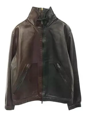 Fendi 2010s Bicolor Leather Jacket - Black