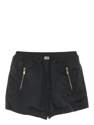Miu Miu 2020s Logo Short Trousers - Black