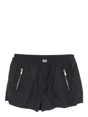 Miu Miu Easy Silk Shorts - Black