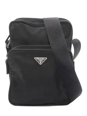 Prada 2000s Logo Shoulder Bag - Black