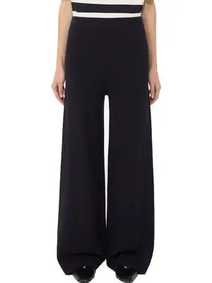 MM BY MAX MARA Rum Wide-leg Knit Trousers - Midnight Blue