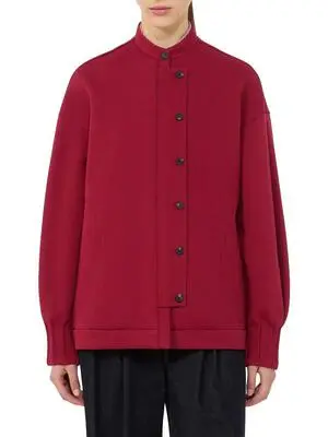 MM BY MAX MARA Aceto Cotton-blend Jacket - Dark Red