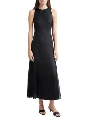 Loulou De Saison Iraka Silk Twill Midi Dress - Black