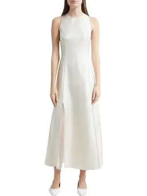 LOULOU DE SAISON Iraka Silk Twill Midi Dress