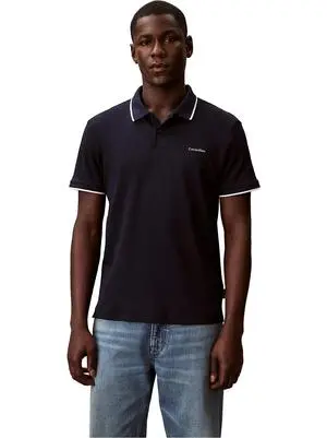 Calvin Klein Liquid Touch Tipped Polo Shirt - Dark Sapphire