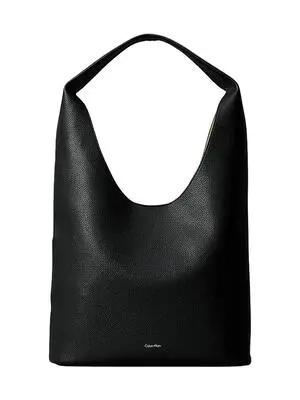 Calvin Klein Pebble Grain Slouchy Shoulder Bag - Black