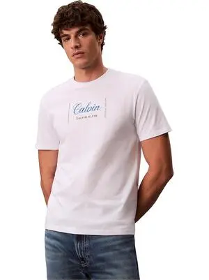 Calvin Klein Calvin Script Logo Graphic Relaxed T-shirt - Bright White