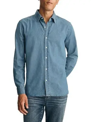 MAVI Stretch Denim Button-up Shirt - Light Blue