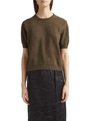 NACKIYE Short Sleeve Cashmere Sweater - Castagna Castagna