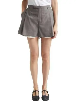 NACKIYE Split Virgin Wool Blend Shorts - Morning Mist