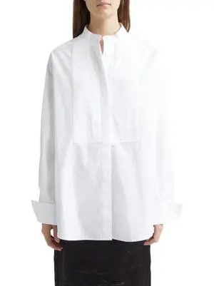 NACKIYE Tux Oversize Cotton Poplin Tuxedo Shirt - Kaimak