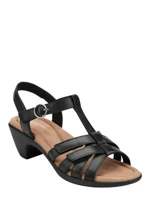 Easy Spirit Clarra T-strap Sandals - Black