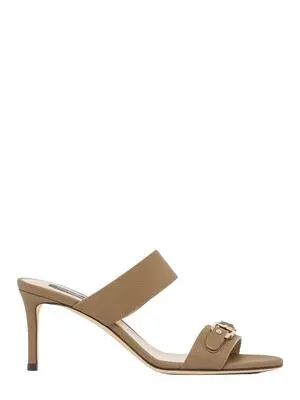 Giorgio Armani Leather Heeled Sandals - Camel