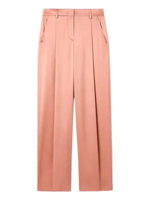 Giorgio Armani Silk Double Satin Single-pleat Trousers - Orange