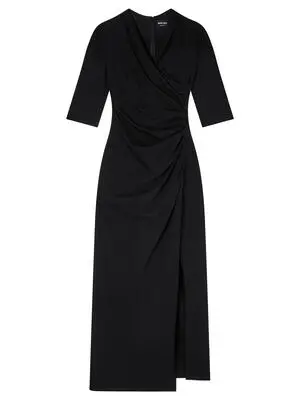 Giorgio Armani Viscose-blend Milano-stitch Midi Dress - Black