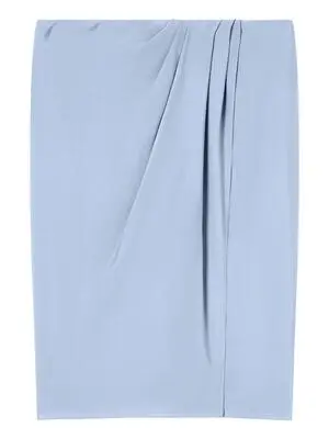 Giorgio Armani Cupro Midi Wrap Skirt - Light Blue